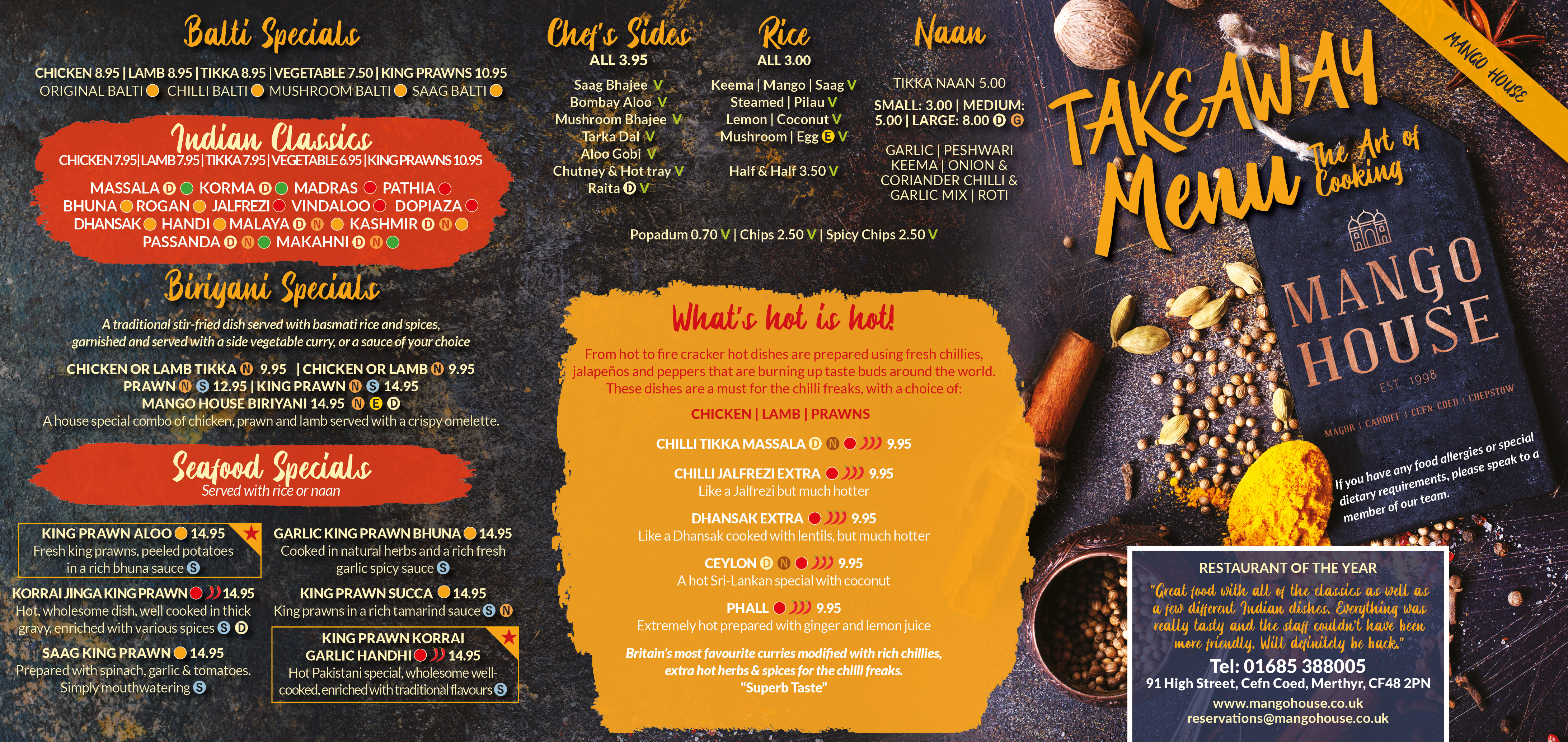 Cefn Coed Menu – Mango House